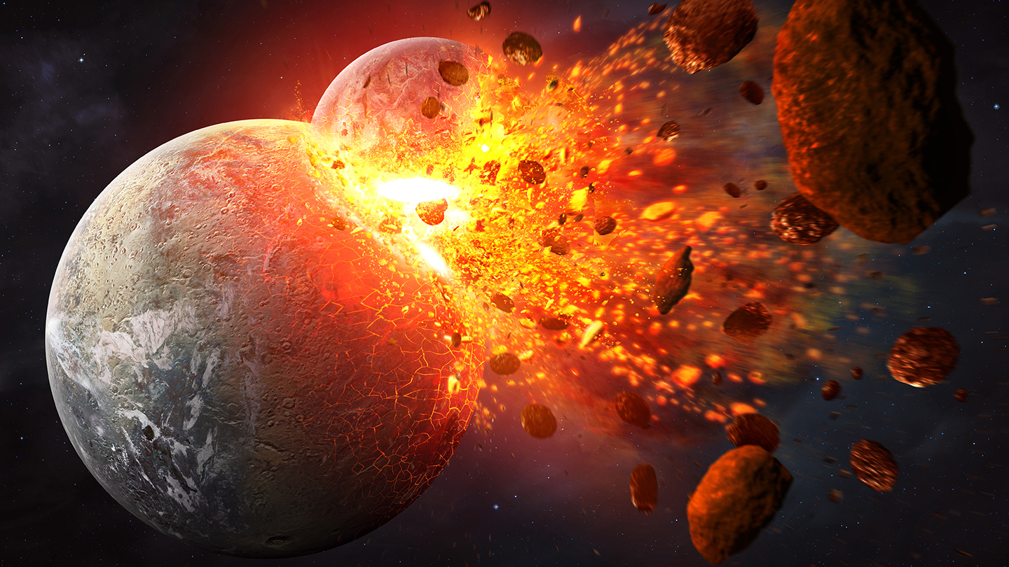One collision could have formed the moon and started plate tectonics